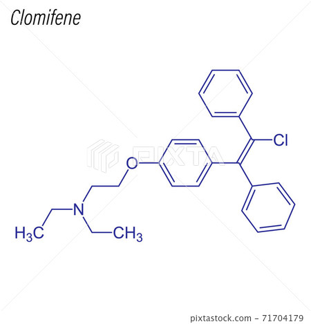 Vector Skeletal formula of Clomifene. Drug... - Stock Illustration ...