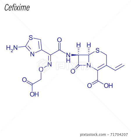 Vector Skeletal formula of Cefixime. Drug... - Stock Illustration ...