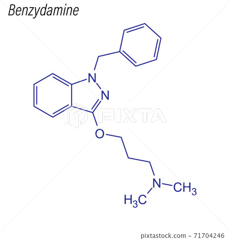 Vector Skeletal formula of Benzydamine. Drug... - Stock Illustration ...