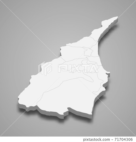3d isometric map of Yilan County is a region of... - Stock Illustration ...