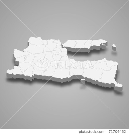 3d isometric map of East Java is a province of... - Stock Illustration ...