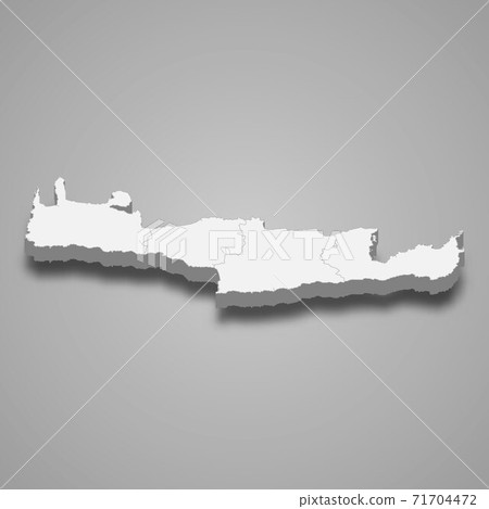 3d isometric map of Crete is a region of Greece - Stock Illustration ...