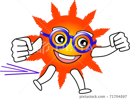 sun, solar, cartoon character - Stock Illustration [71704897] - PIXTA
