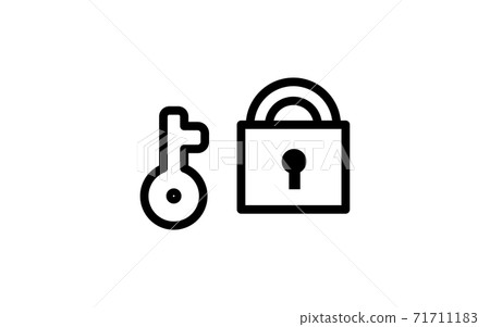 Simple security lock icon, white background - Stock Illustration ...