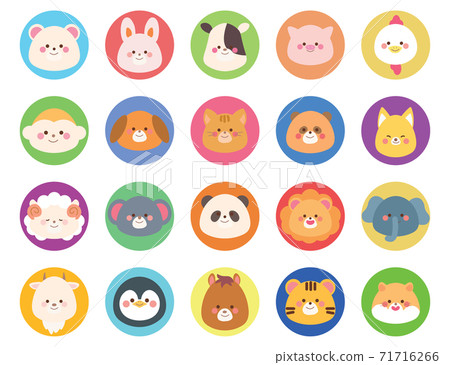 Animal face icon set - Stock Illustration [71716266] - PIXTA