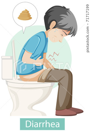 Cartoon character with diarrhea symptoms - Stock Illustration [71717199 ...