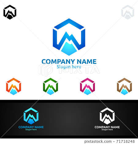 Letter M for Digital Logo, Marketing,... - Stock Illustration [71718248 ...