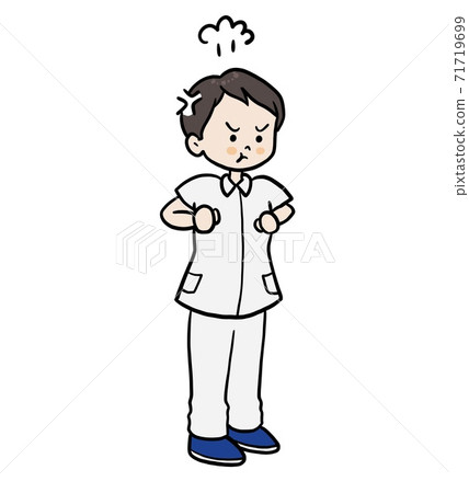 Illustration of an angry male nurse - Stock Illustration [71719699] - PIXTA