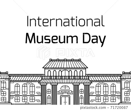 International Museum Day. Contour drawing of... - Stock Illustration ...