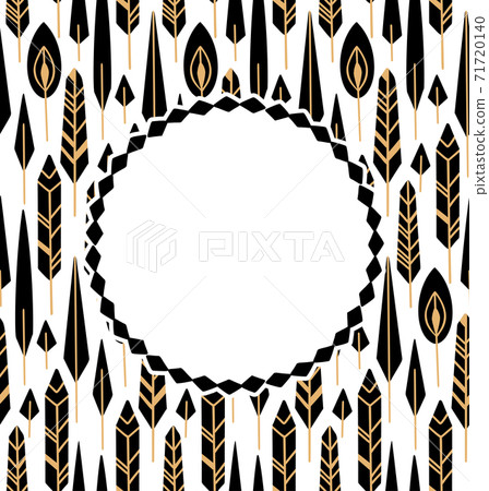 Vertical card with tribal texture with black... - Stock Illustration ...