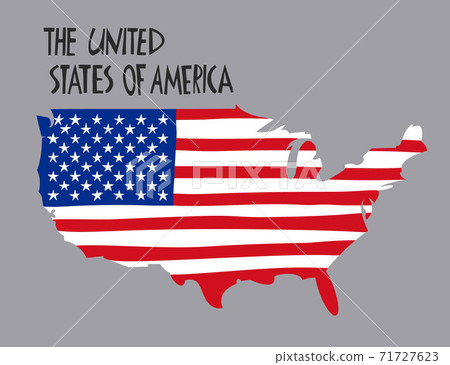 Vector hand drawn stylized map of The United... - Stock Illustration ...