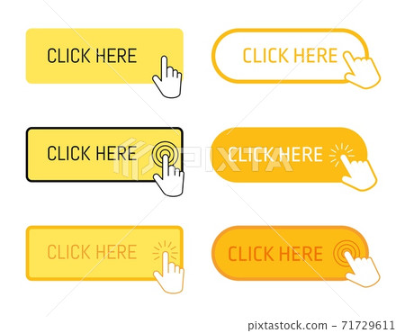 Click here button set isolated on white background - Stock Illustration ...