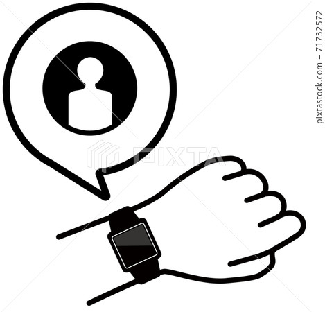 Vector illustration of checking the smartwatch... - Stock Illustration ...