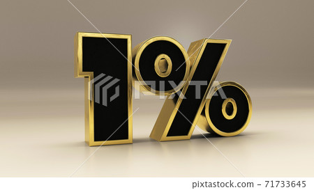 1 percent 3d gold and black luxury text... - 스톡일러스트 [71733645] - PIXTA