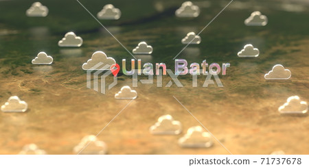 Cloudy weather icons near Ulan Bator city on... - Stock Illustration ...