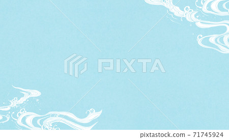 Light blue Japanese background with waves-there... - Stock Illustration ...