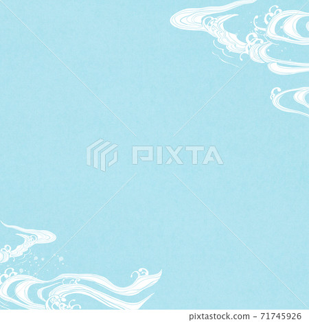 Light blue Japanese background with waves-there... - Stock Illustration ...