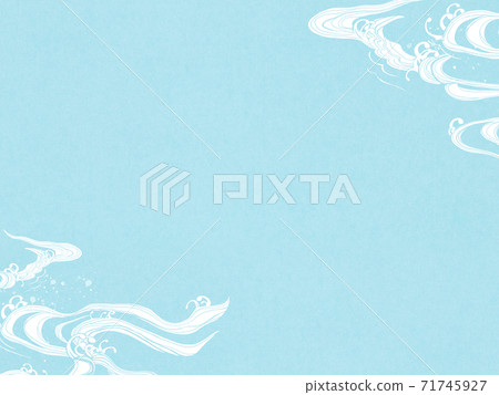 Light blue Japanese background with waves-there... - Stock Illustration ...