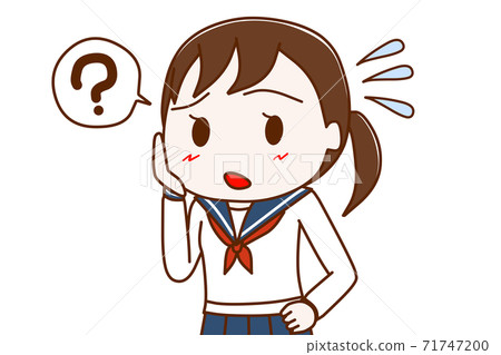 Wondering female student - Stock Illustration [71747200] - PIXTA