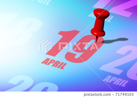 april 19th. Day 19 of month, Red date written... - Stock Illustration ...