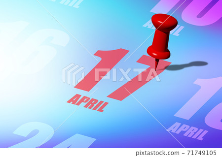 april 17th. Day 17 of month, Red date written... - Stock Illustration ...