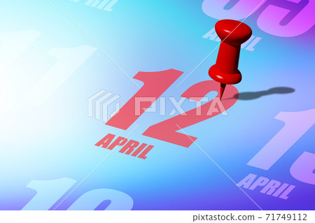 april 12th. Day 12 of month, Red date written... - Stock Illustration ...