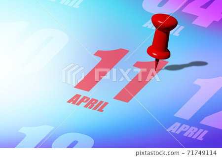 april 11th. Day 11 of month, Red date written... - Stock Illustration ...
