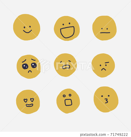 Handwritten emoticons - Stock Illustration [71749222] - PIXTA
