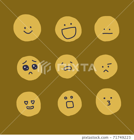 Handwritten emoticons - Stock Illustration [71749223] - PIXTA