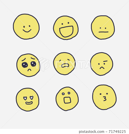 Handwritten emoticons - Stock Illustration [71749225] - PIXTA