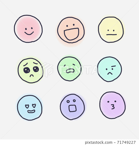 Handwritten emoticons - Stock Illustration [71749227] - PIXTA