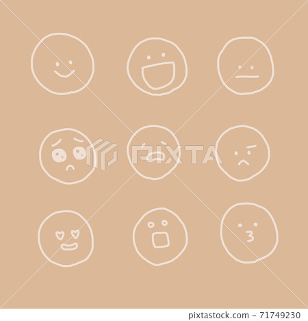 Handwritten emoticons - Stock Illustration [71749230] - PIXTA