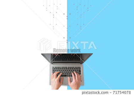PC operation Telework background material - Stock Illustration ...