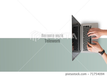 PC operation Telework background material - Stock Illustration ...