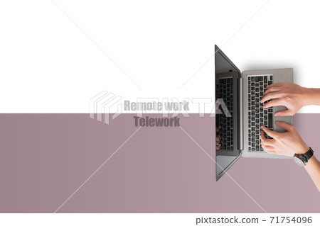 PC operation Telework background material - Stock Illustration ...