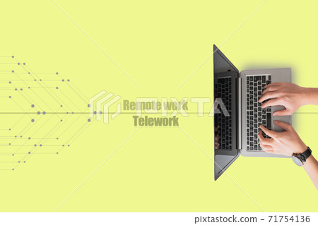 PC operation Telework background material - Stock Illustration ...