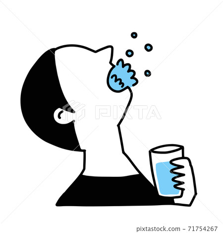 Cold corona gargling prevention simple icon... - Stock Illustration ...