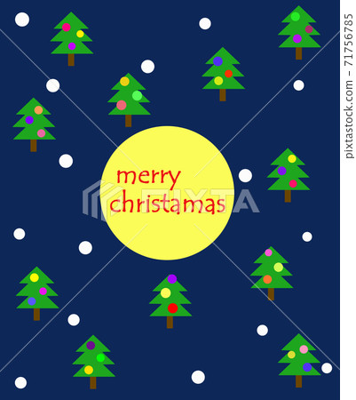 Illustration of a tree decorated with the moon... - Stock Illustration ...