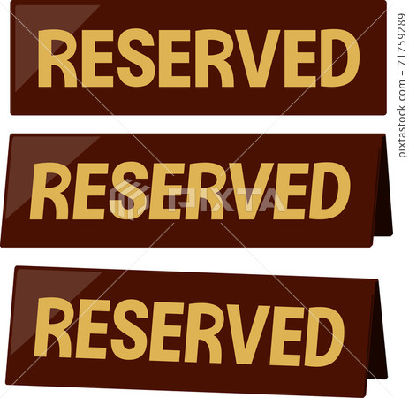 Desktop plate with "RESERVED" written on it - Stock Illustration ...