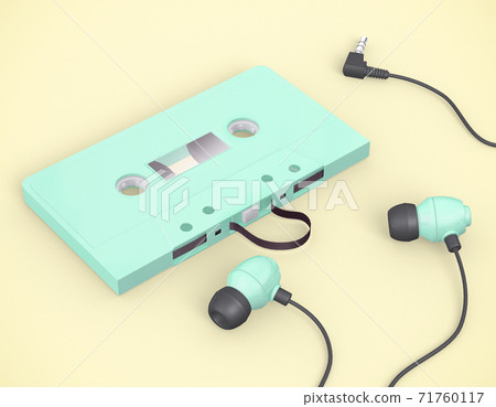 mockup audio music retro green cassette tapes... - Stock Illustration ...