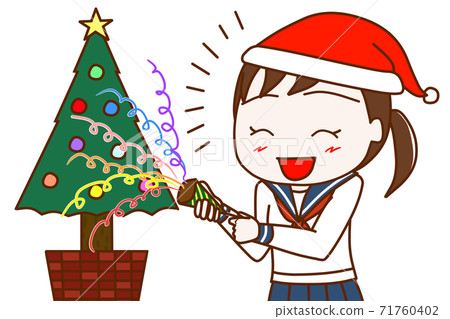 Female students having a Christmas party - Stock Illustration [71760402 ...