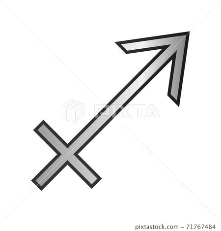 Sagittarius symbol on white. - Stock Illustration [71767484] - PIXTA