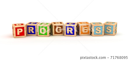 Progress Text Cube - Stock Illustration [71768095] - PIXTA