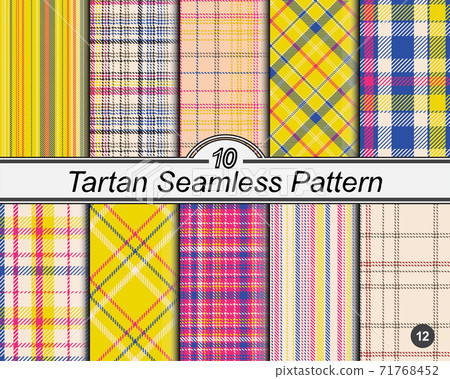 Checkered classical pattern set tartan. - Stock Illustration [71768452 ...