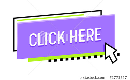 Click Here Banner with Mouse Pointer and... - Stock Illustration ...