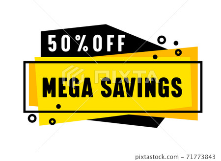 Mega Savings, Price Off Promo Banner with... - Stock Illustration ...