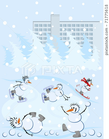 Snowmen and winter sports - Stock Illustration [71775618] - PIXTA