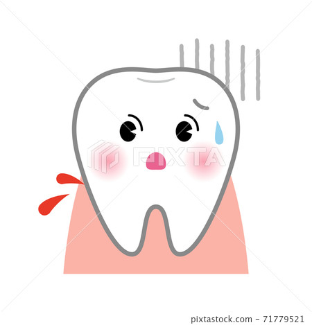 Anthropomorphic character of teeth bleeding... - Stock Illustration ...