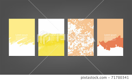 Big set of bright vector yellow watercolor on... - Stock Illustration ...