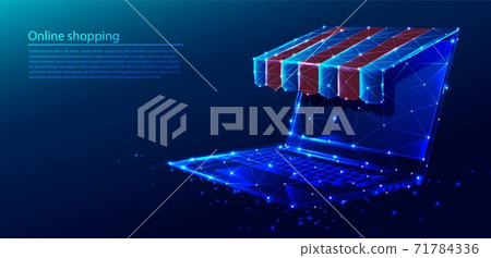 Vector polygonal tech background of online... - Stock Illustration ...
